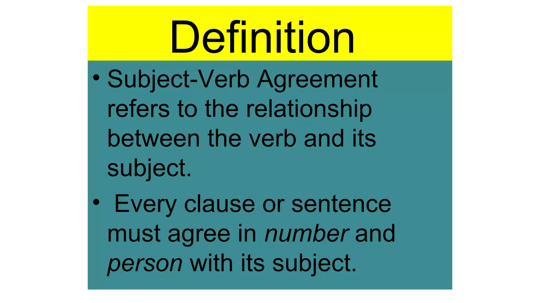 Report subject and verb agreement | PPT