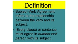 Report subject and verb agreement | PPT