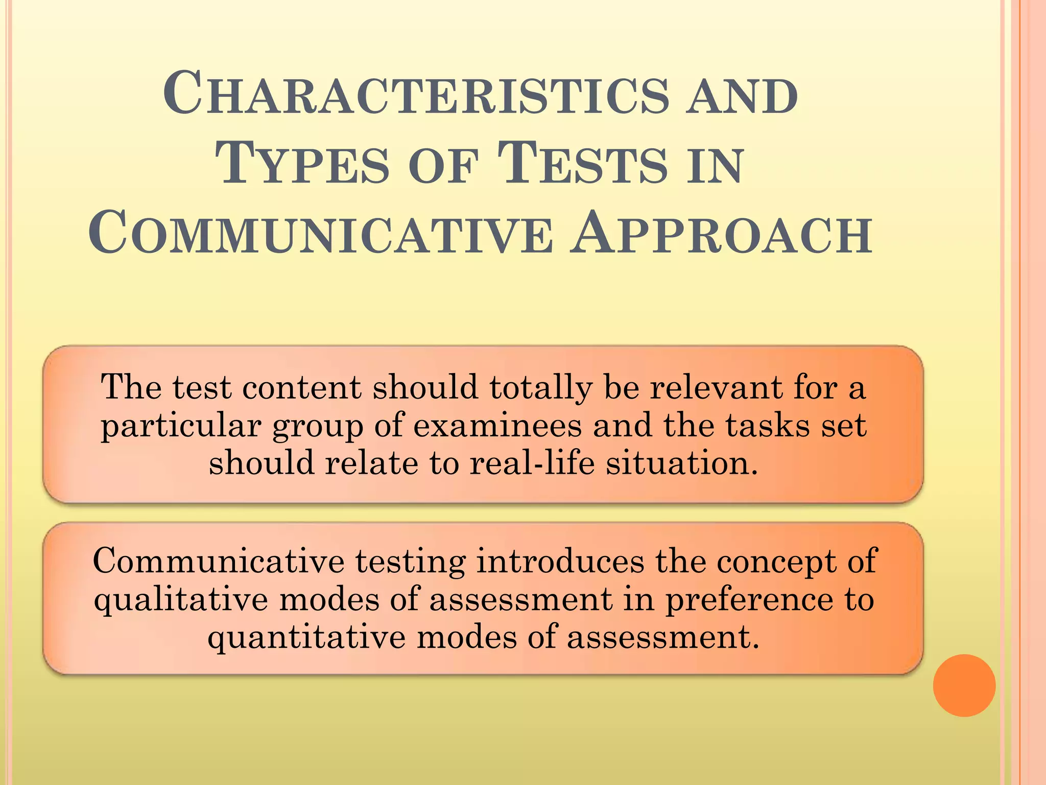 Language Testing: Approaches and Techniques | PPTX