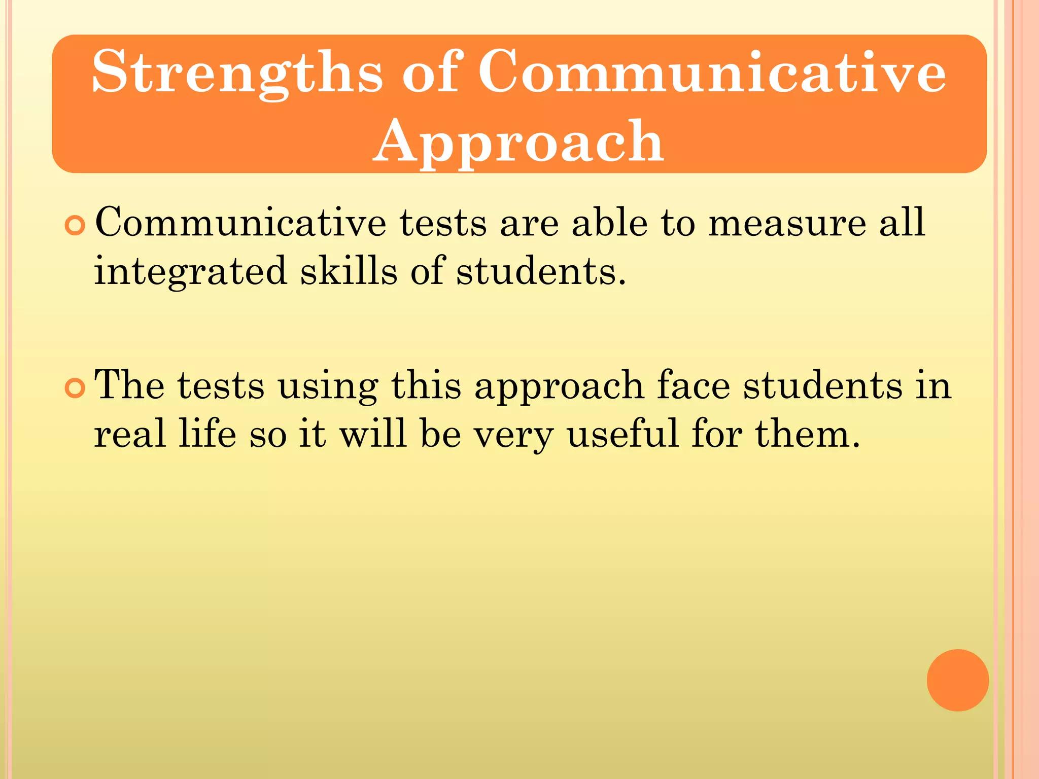 Language Testing: Approaches and Techniques | PPTX