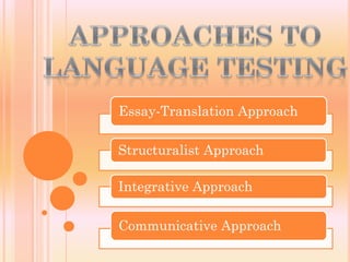 Language Testing: Approaches and Techniques | PPTX