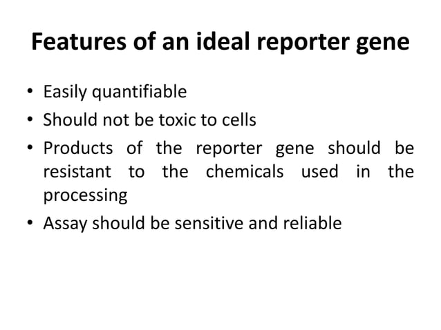 Reporter genes | PPTX | Biotech and Biomedical Industry | Industries