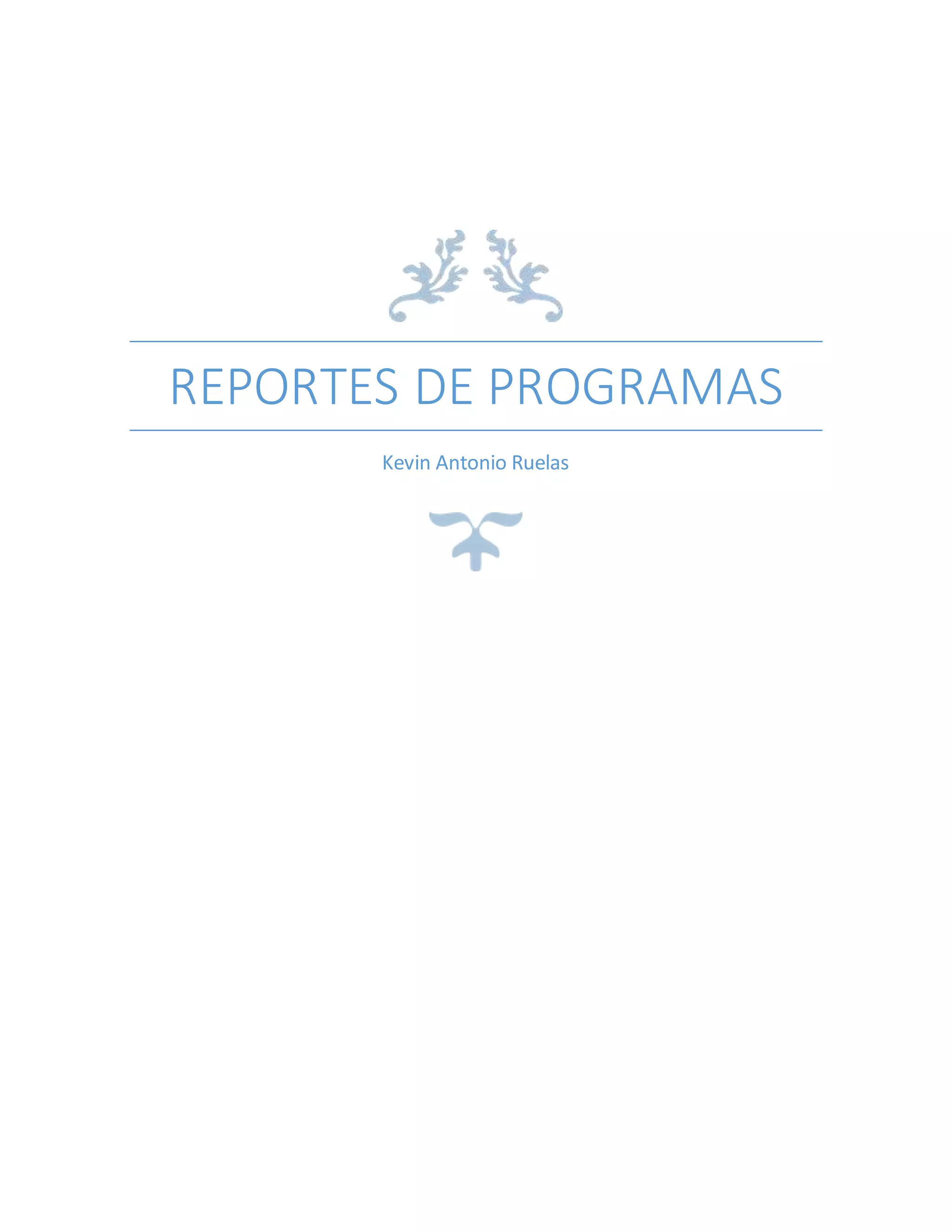 Reportes de programas | DOCX
