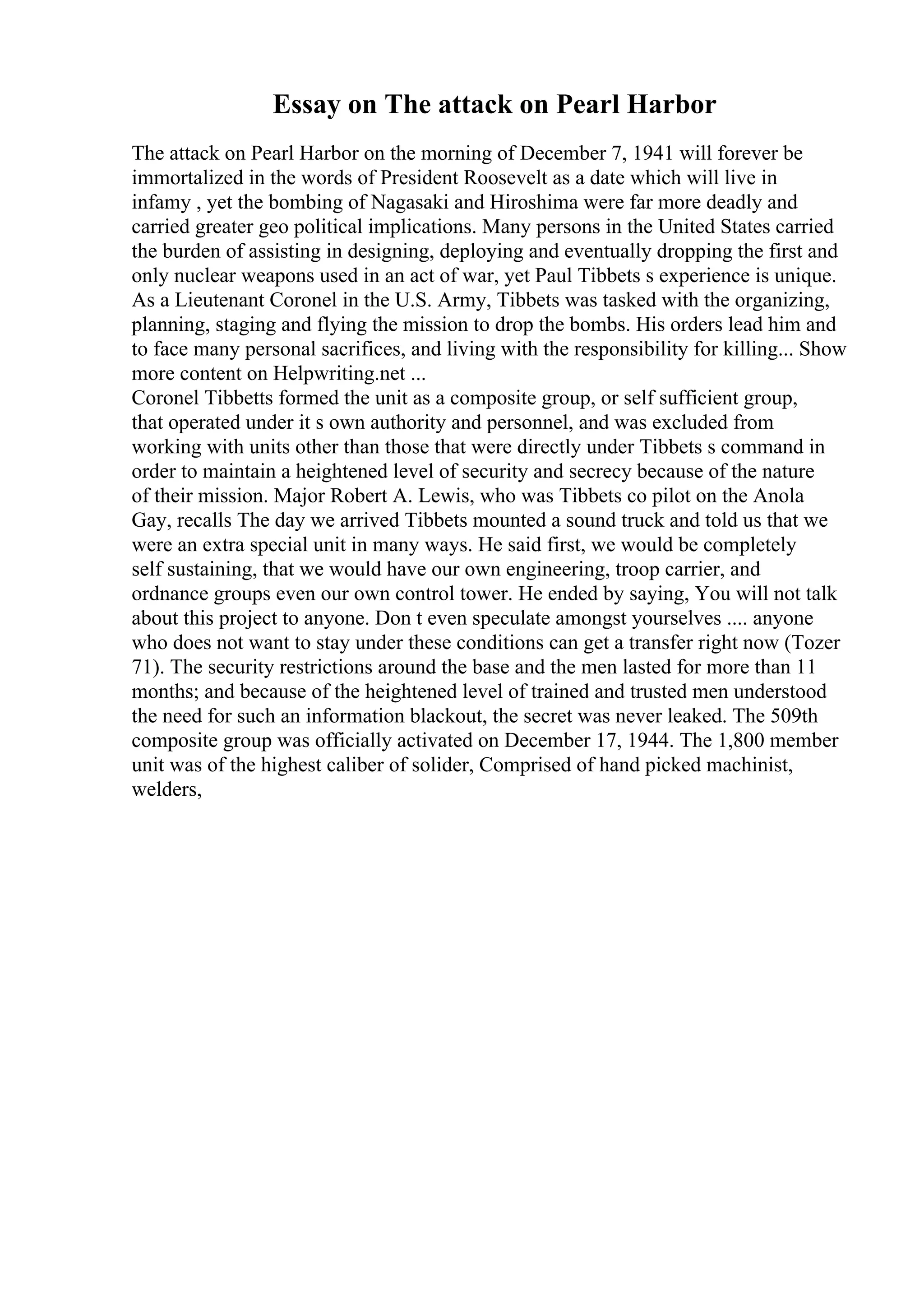 Report Essay Example | PDF