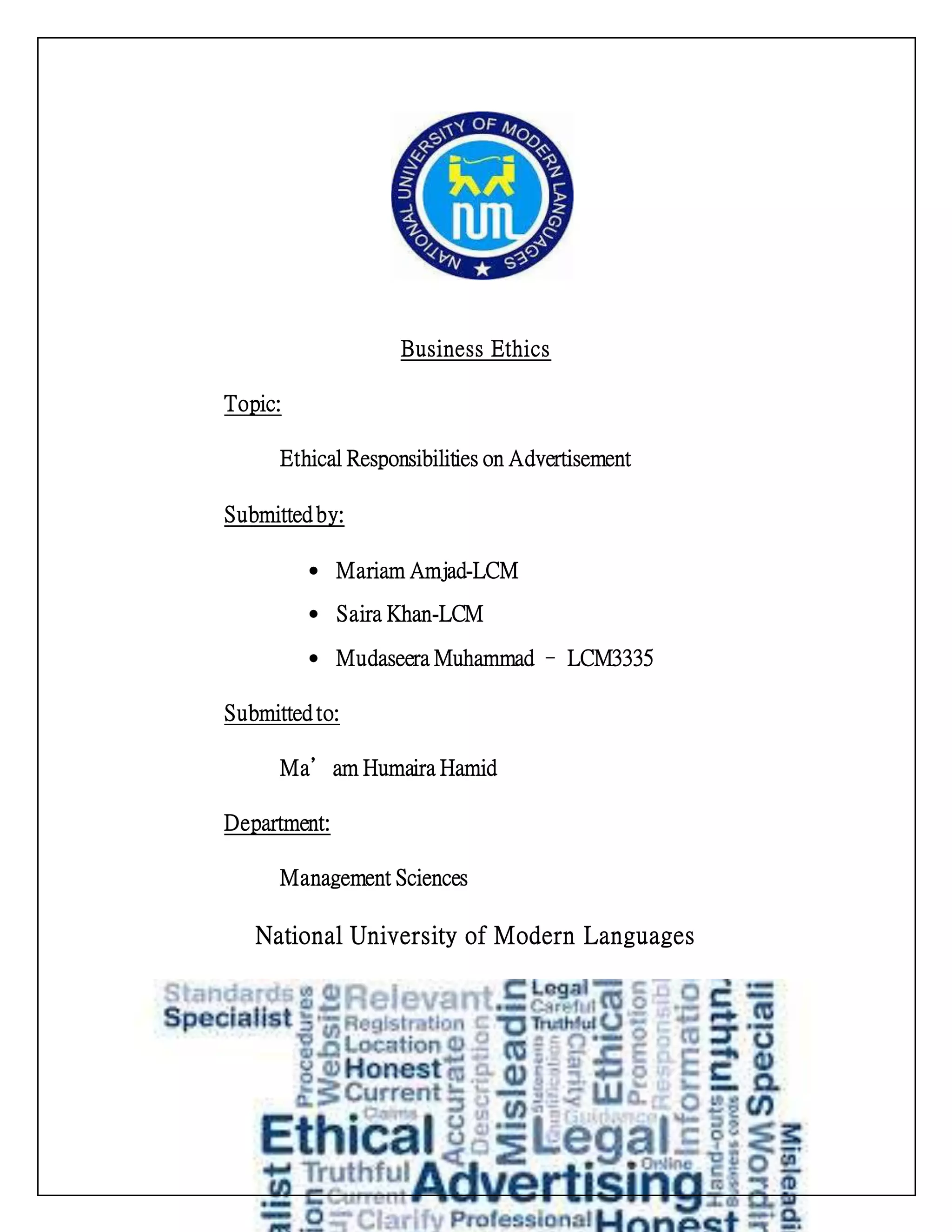 ETHICS PROJECT REPORT | DOCX