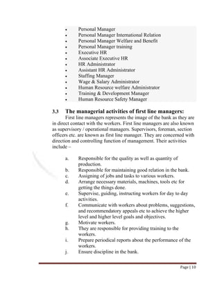 Report exploring the Managerial Activities of DBBL | PDF