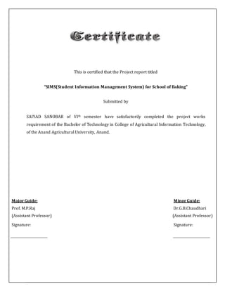 Sims(Student Information management System) | DOCX