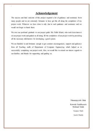 Food donation project report I | DOCX