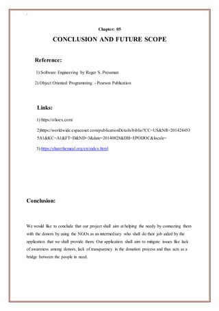 Food donation project report I | DOCX