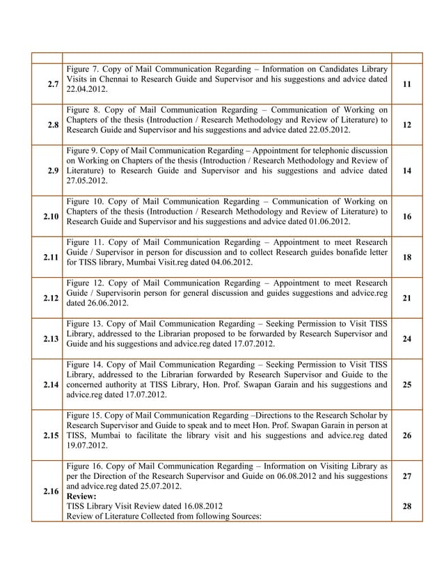 PhD Annual Report first page & detailed table of contents | DOCX ...