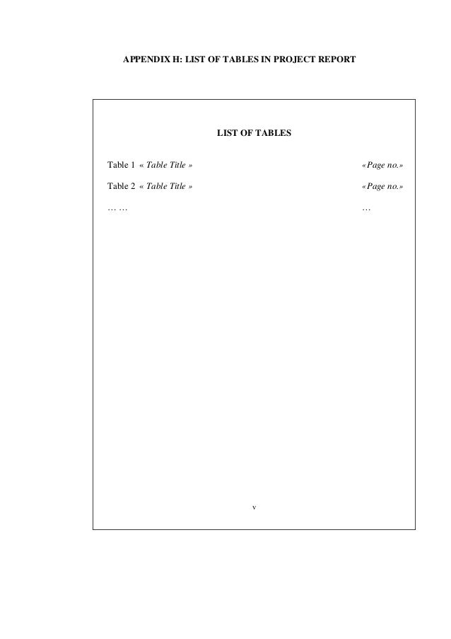 Report Format Report Format
