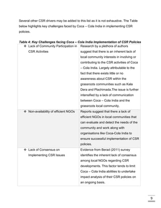 KEY CHALLENGES FACED BY GLOBAL ORGANISATIONS IN IMPLEMENTING CORPORATE ...