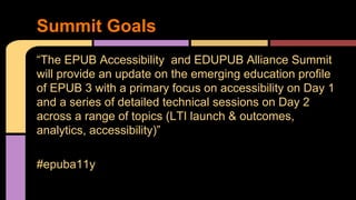 Report from the EDUPUB Summit, Feb. 24 25, 2016 | PPT