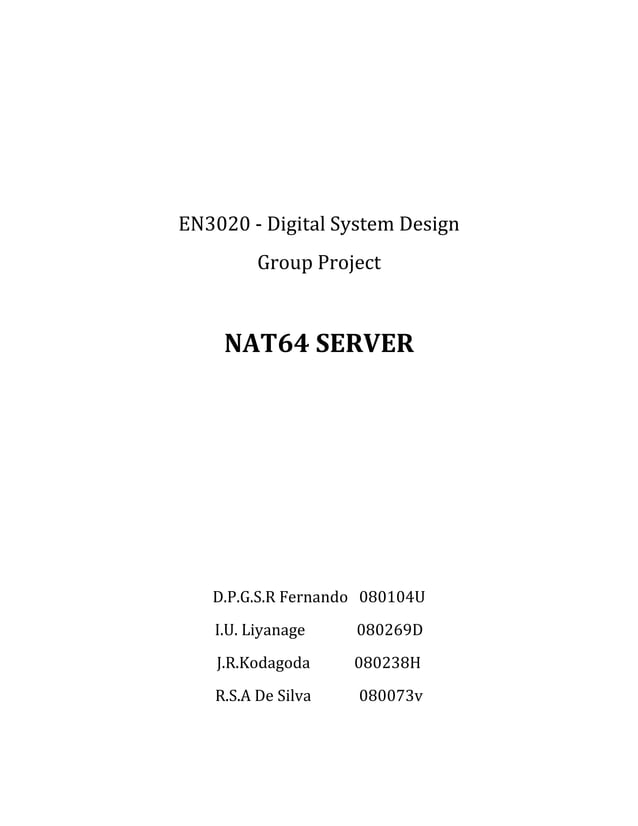 NAT 64 FPGA Implementation | PDF NAT 64 FPGA Implementation | PDF