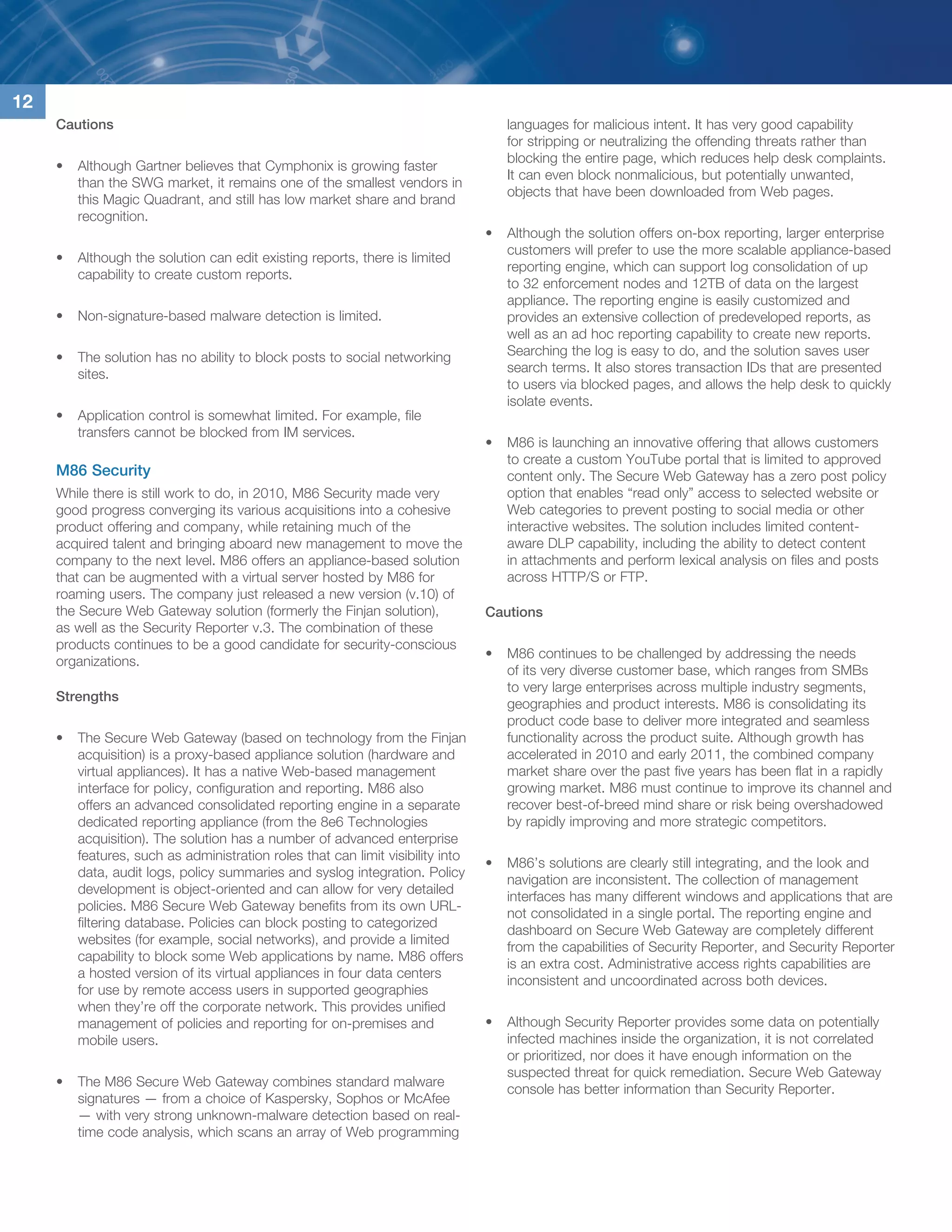 Report Gartner Magic Quadrant For Security Web Gateway 2011 En | PDF
