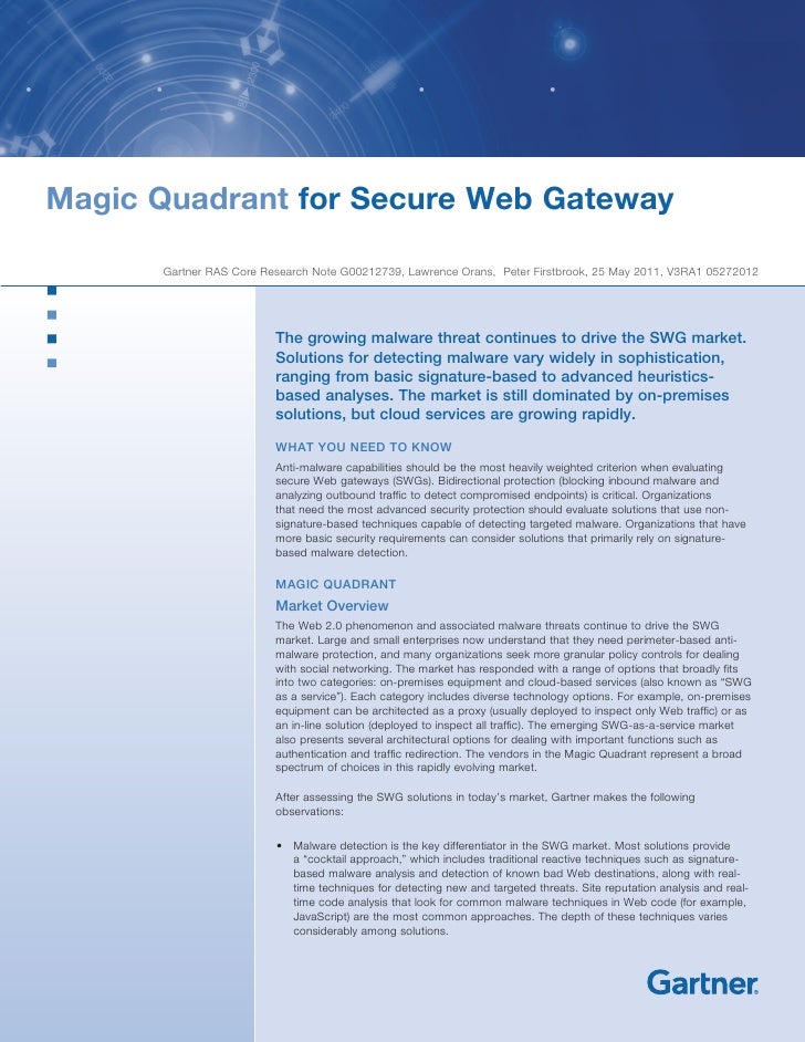 Report Gartner Magic Quadrant For Security Web Gateway 2011 En