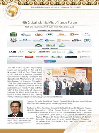 Report of Global Islamic Microfinance Forums (2011-2015) by AlHuda CIBE ...