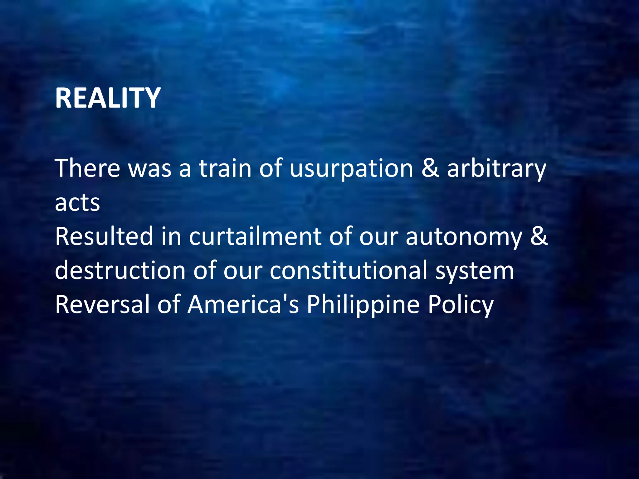 Report gonzales and lasam filipino grievances against governor wood | PPTX