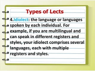 Varieties and Registers of Spoken and Written Language | PPT