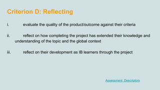 Personal Project Report guidance | PPTX | Educational Assessment ...