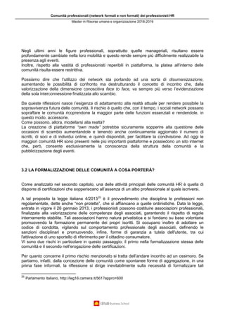 Comunità professionali (network formali e non formali) dei ...