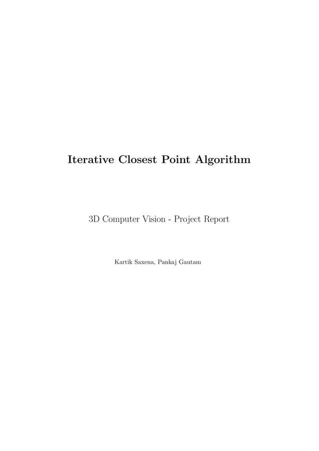 Iterative Closest Point Algorithm - analysis and implementation | PDF