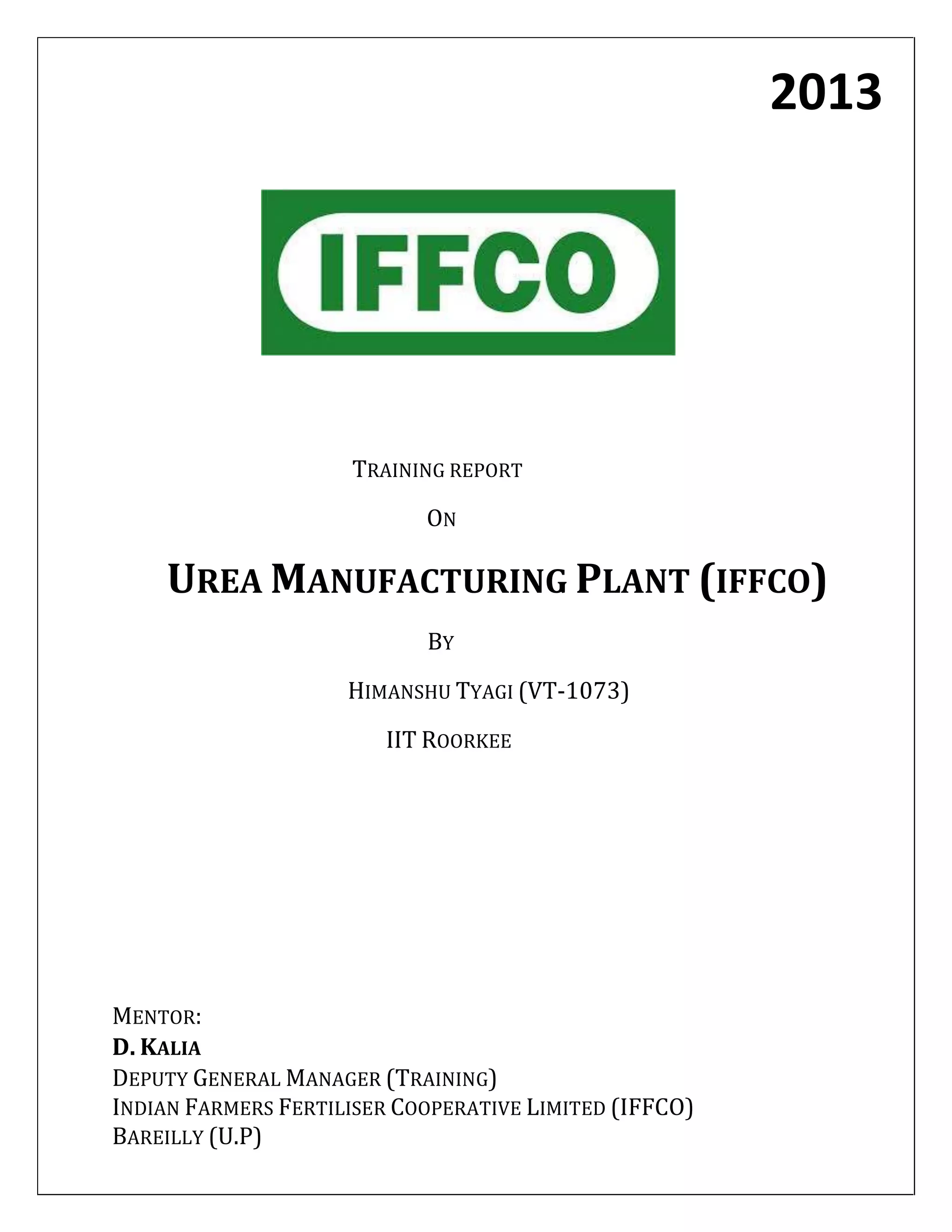 Himanshu IFFCO Report | PDF