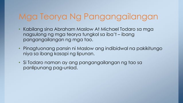 Mga Teorya At Herarkiya Ng Pangangailangan ni Abraham Maslow At Ni ...