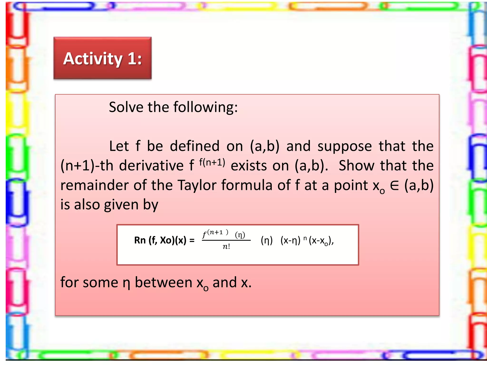 taylors theorem | PPTX