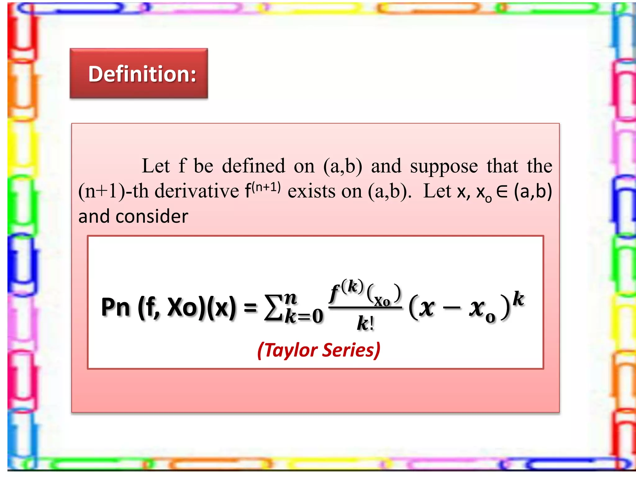 taylors theorem | PPTX