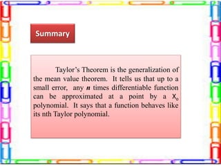 taylors theorem | PPTX