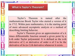 taylors theorem | PPTX