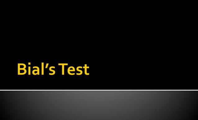 Bial's Test | PPTX | Chemistry | Science