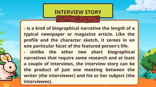 BIOGRAPHICAL NARRATIVES: BIOGRAPHY, PROFILE, CHARACTER SKETCH ...