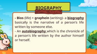 BIOGRAPHICAL NARRATIVES: BIOGRAPHY, PROFILE, CHARACTER SKETCH ...
