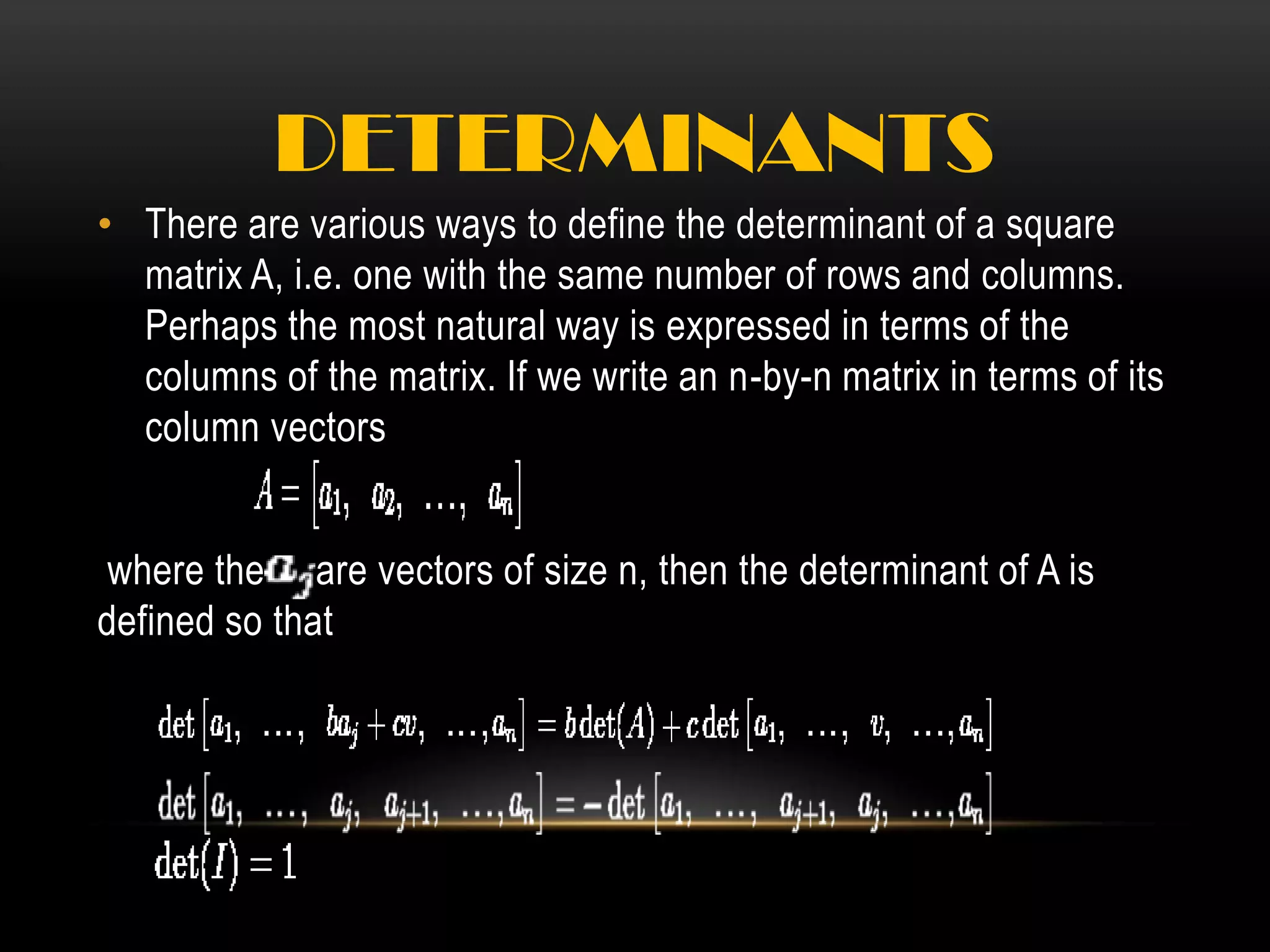 Report in determinants | PPTX | Physics | Science