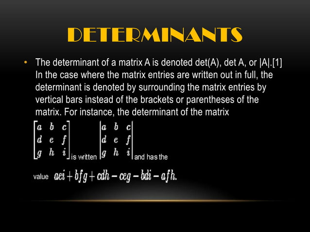 Report in determinants | PPTX | Physics | Science