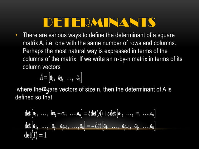 Report in determinants | PPTX | Physics | Science