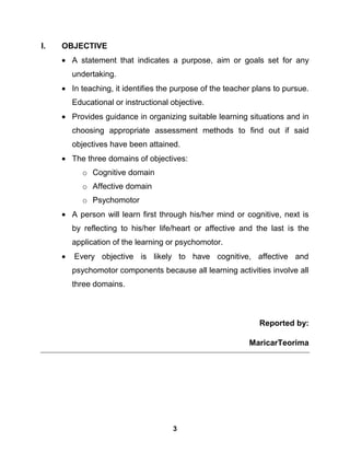 objectives | DOCX