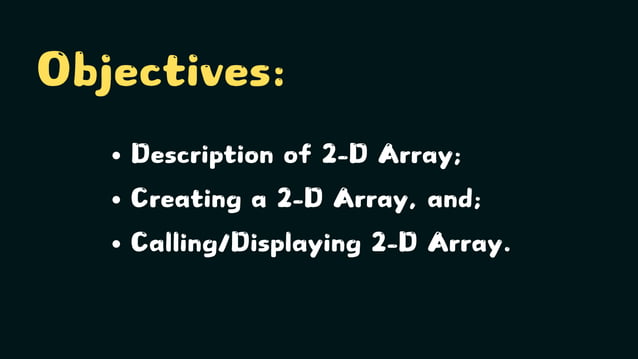Reporting multidimensional Array Java oop | PPT