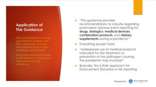 Reporting adverse events under COVID-19 to FDA | PDF