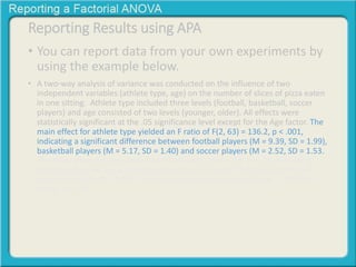 Reporting a Factorial ANOVA | PPTX