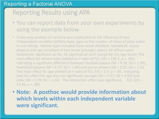 Reporting a Factorial ANOVA | PPTX