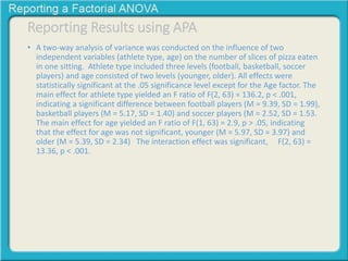 Reporting a Factorial ANOVA | PPTX