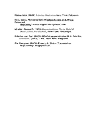 REPORTING AFRICA IN THE GLOBAL AGE: THE DIFFERENCE GLOBALISATION MAKES | DOC