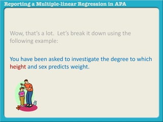 Reporting a multiple linear regression in apa | PPTX