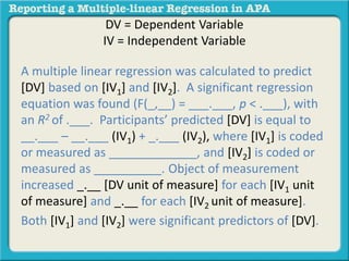 Linear Regression Table Apa Format