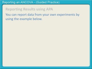 Reporting an ANCOVA | PPTX