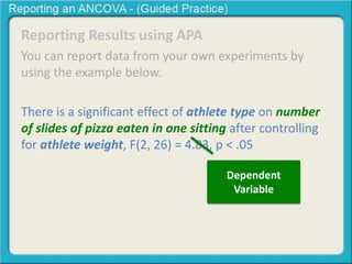 Reporting an ANCOVA | PPTX