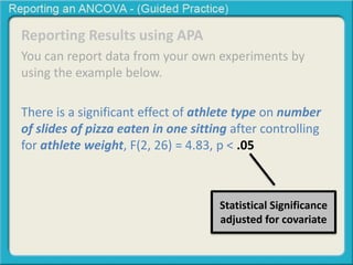 Reporting an ANCOVA | PPTX